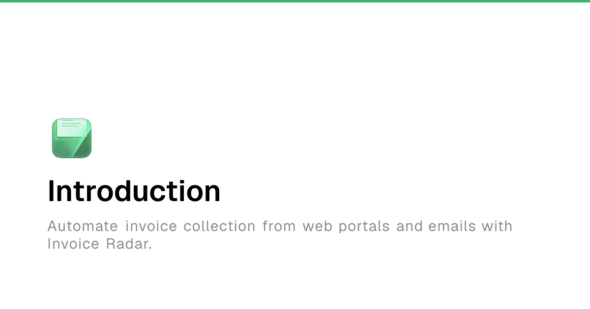 Introduction - Invoice Radar Docs