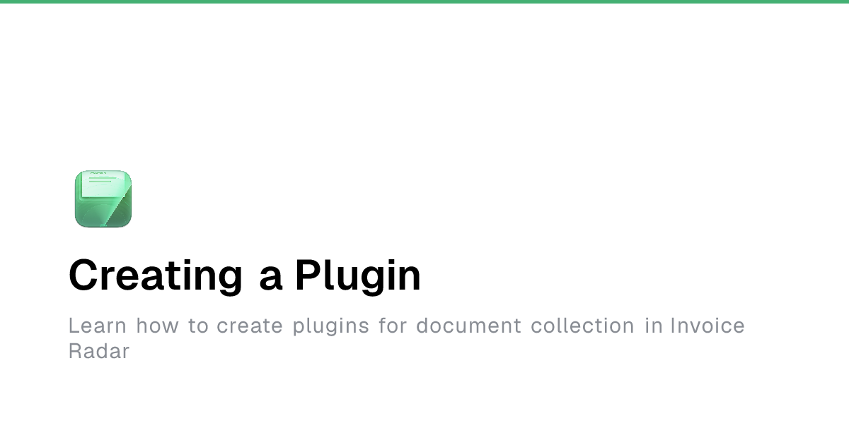 Creating a Plugin - Invoice Radar Docs